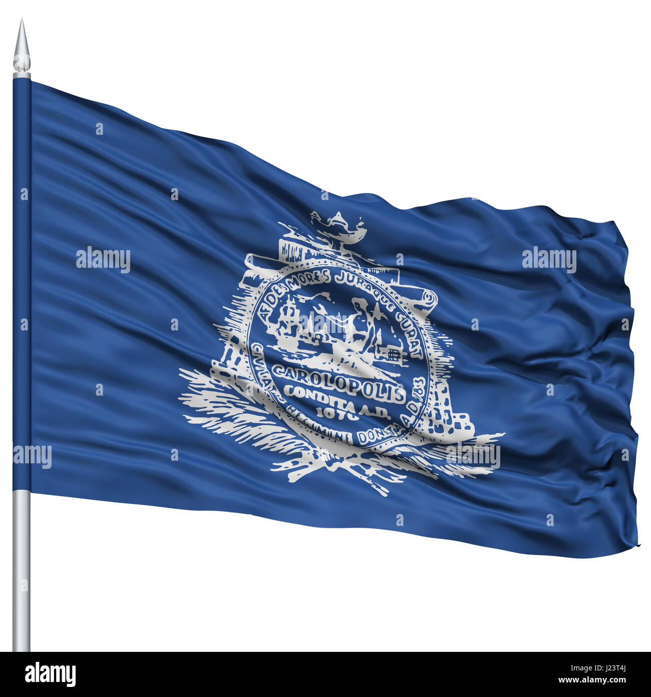 Charleston City Flag on Flagpole, South Carolina State, Flying in the ...