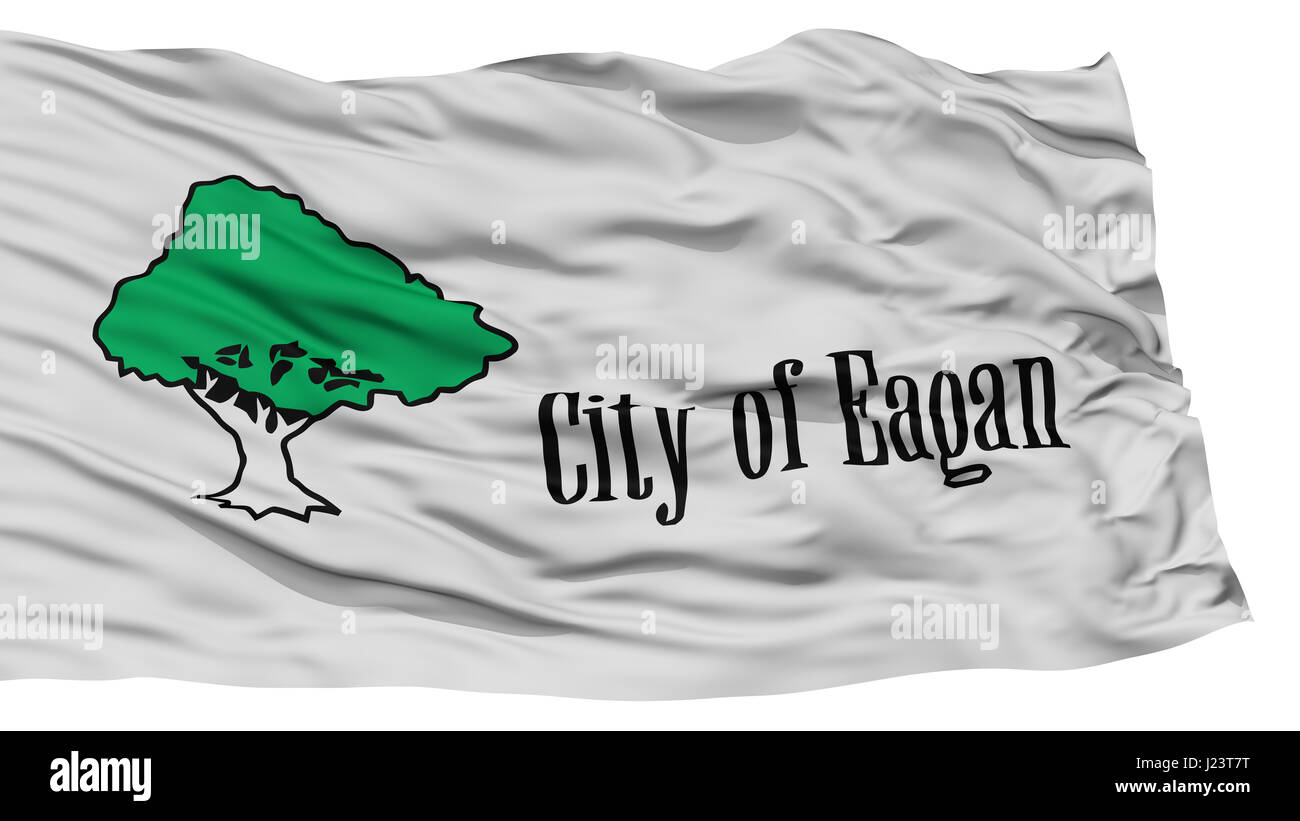 Isolated Eagan City Flag, City of Minnesota State, Waving on White ...