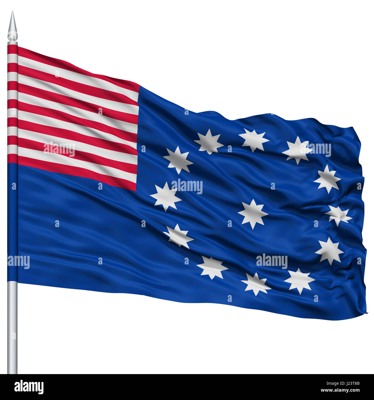 Easton City Flag on Flagpole, Pennsylvania State, Flying in the Wind ...