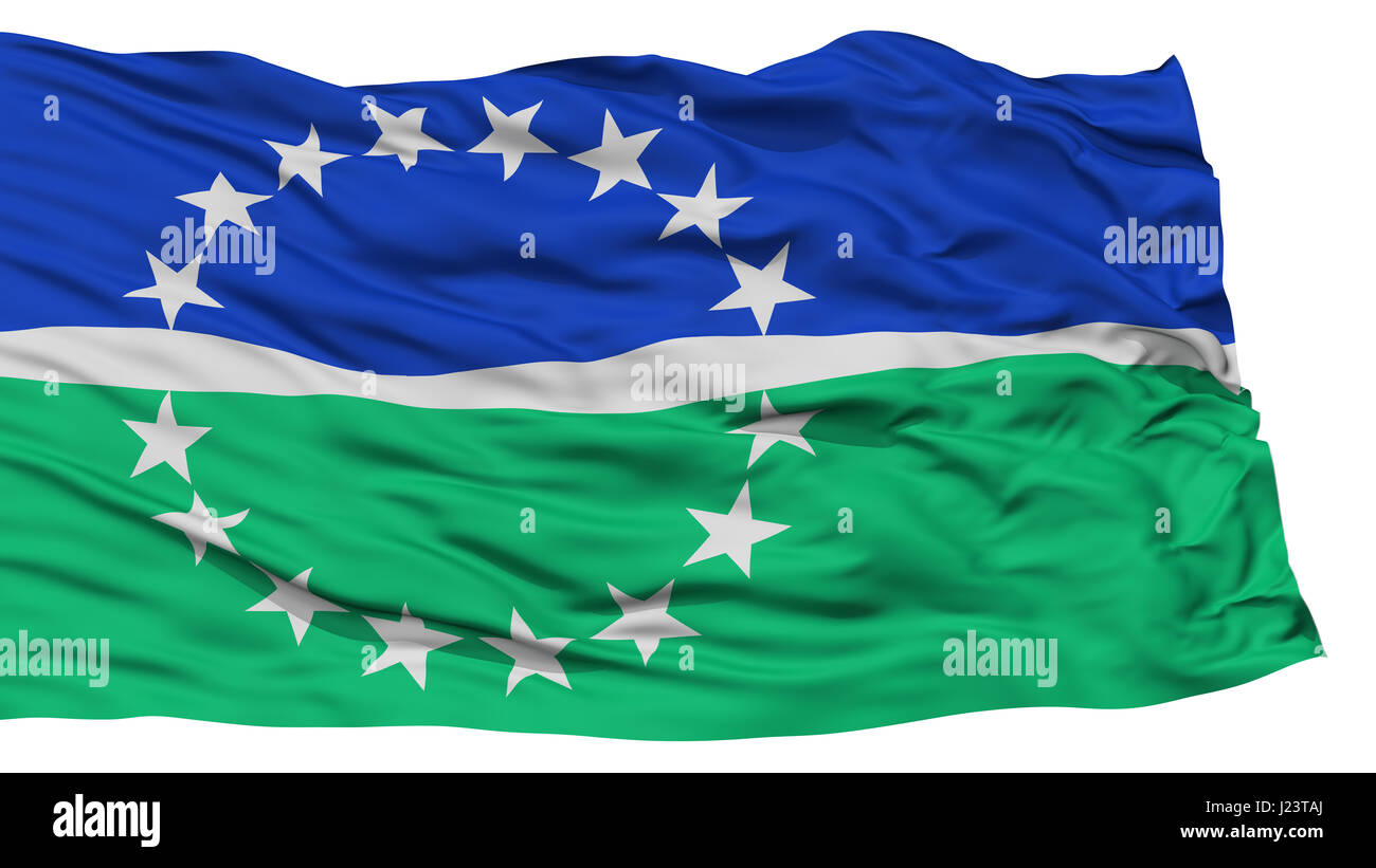 Isolated Hampton Roads City Flag, City of Virginia State, Waving on ...