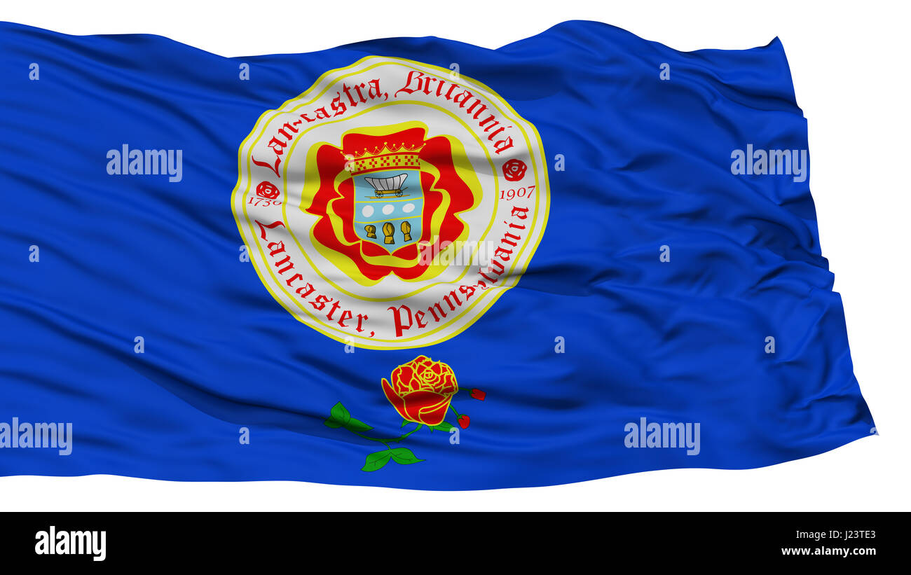 Isolated Lancaster City Flag, City of Pennsylvania State, Waving on ...