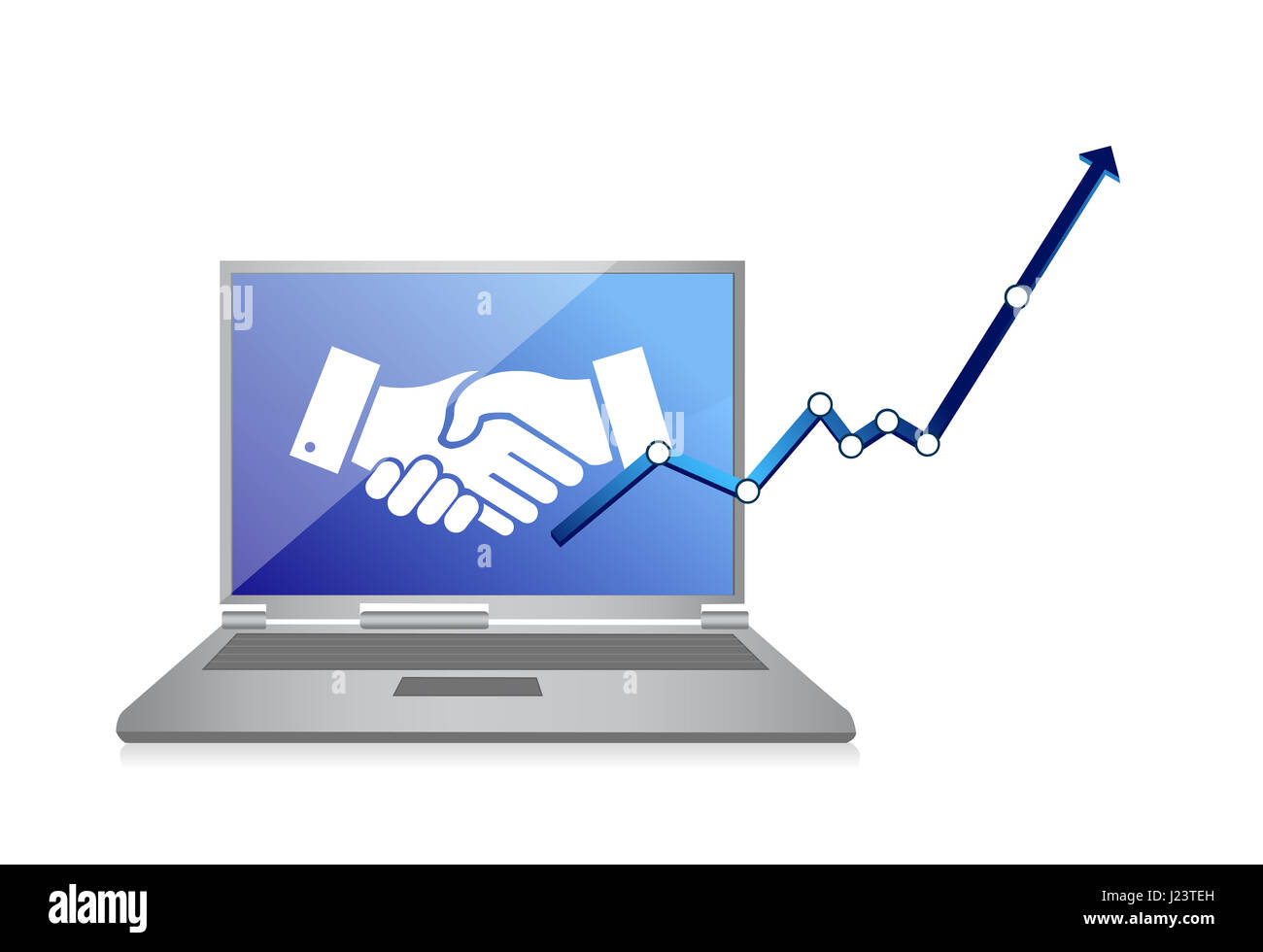 business computer agreement handshake concept illustration design ...