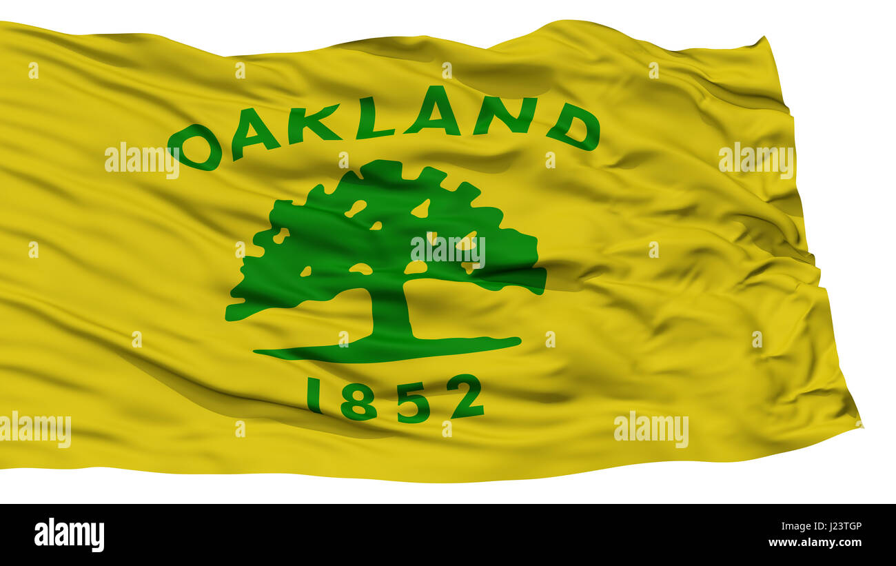 Isolated Oakland City Flag, City of California State, Waving on White ...