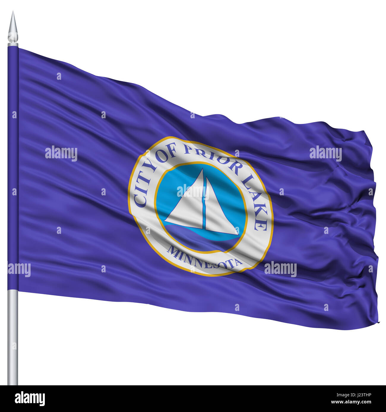 Prior Lake City Flag on Flagpole, Minnesota State, Flying in the Wind ...