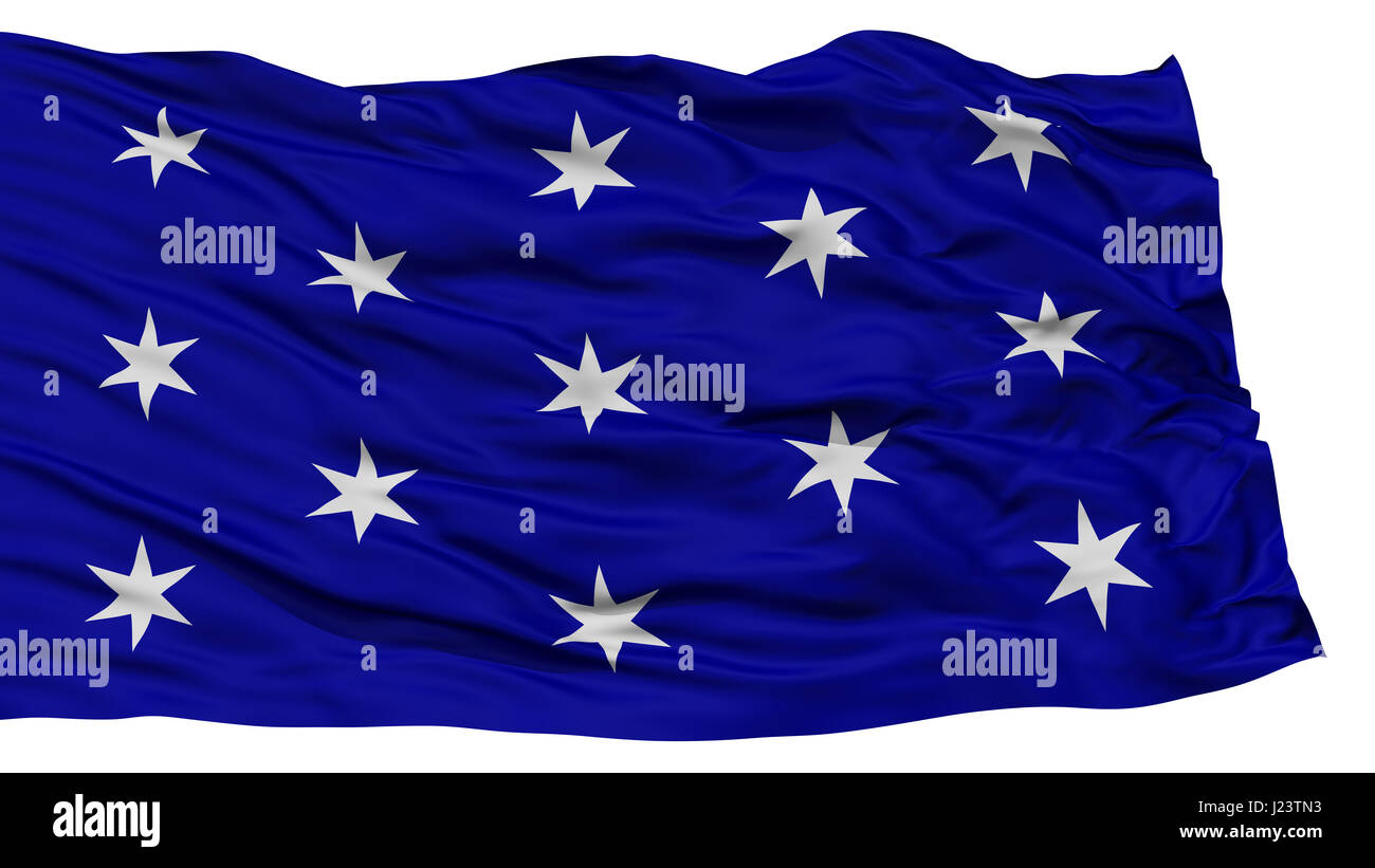 Isolated Washington City Flag, City of New York State, Waving on White ...