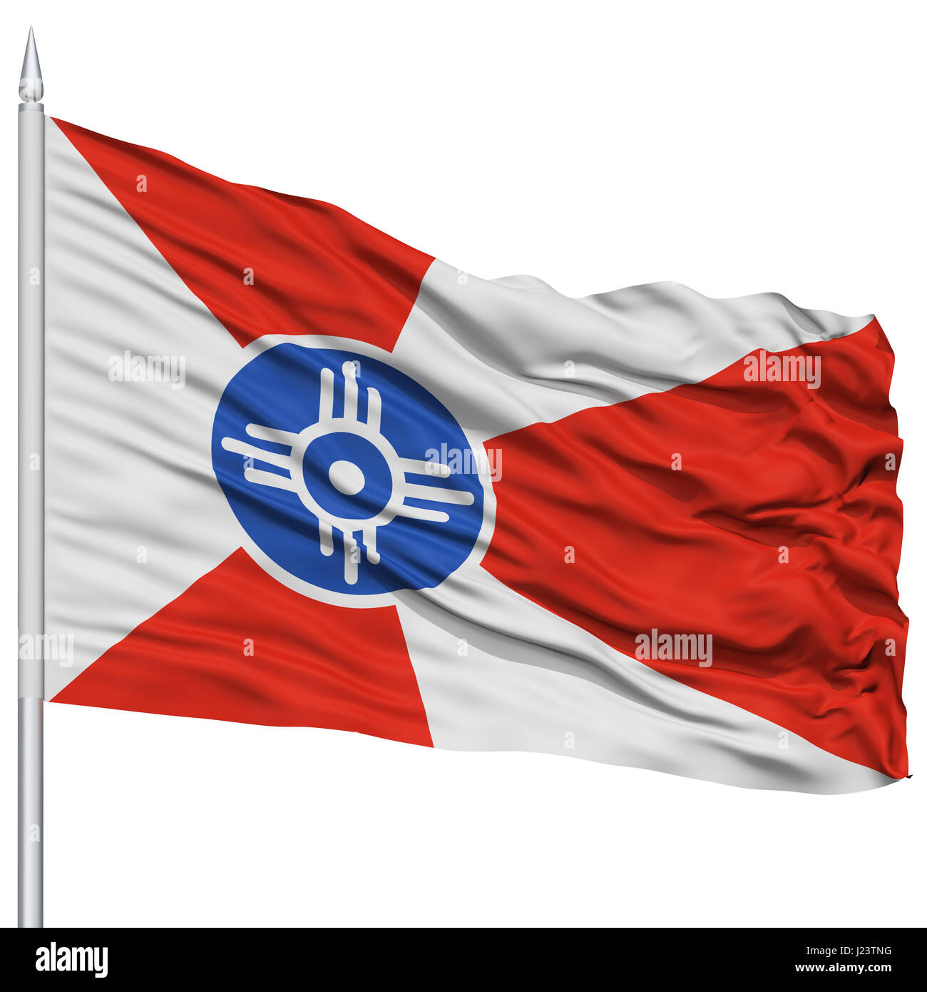 Wichita City Flag on Flagpole, USA Stock Photo - Alamy