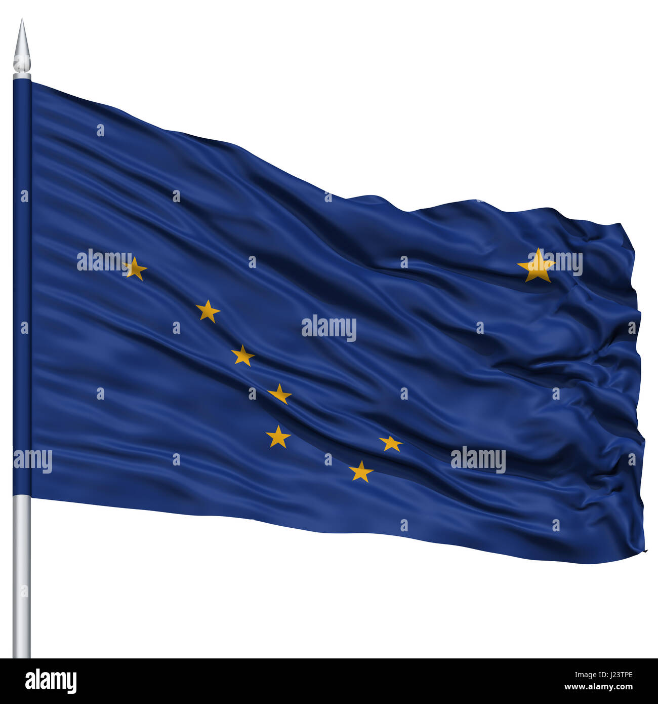 Isolated Alaska Flag on Flagpole, USA state Stock Photo - Alamy