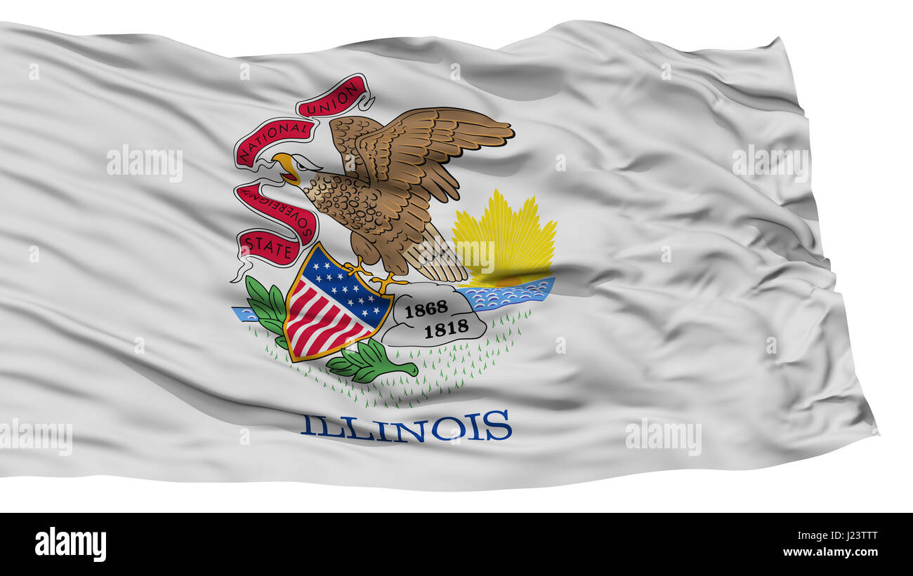 Realistic flag state illinois hi-res stock photography and images - Alamy
