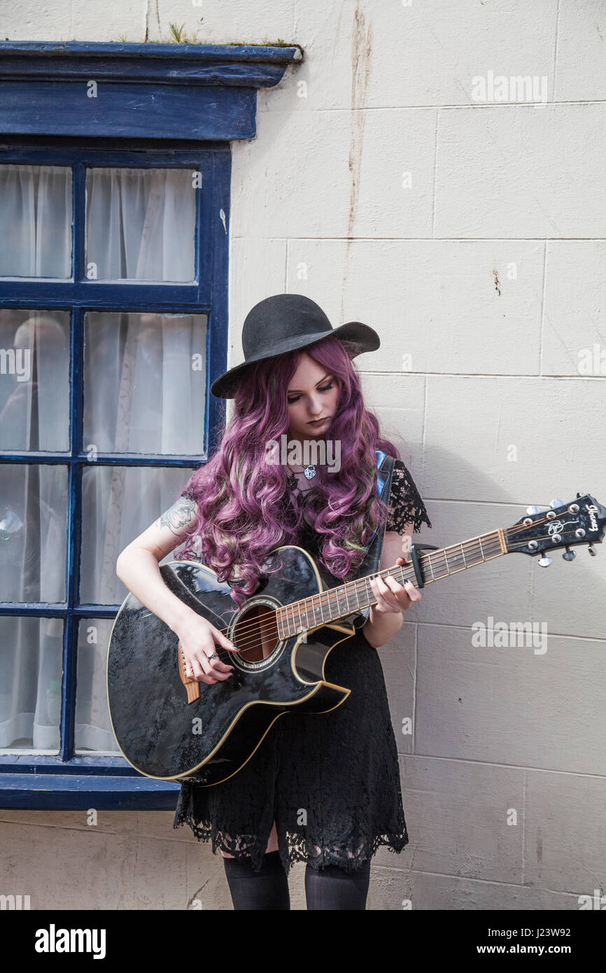 Goth girl with guitar High Resolution Stock Photography and Images - Alamy