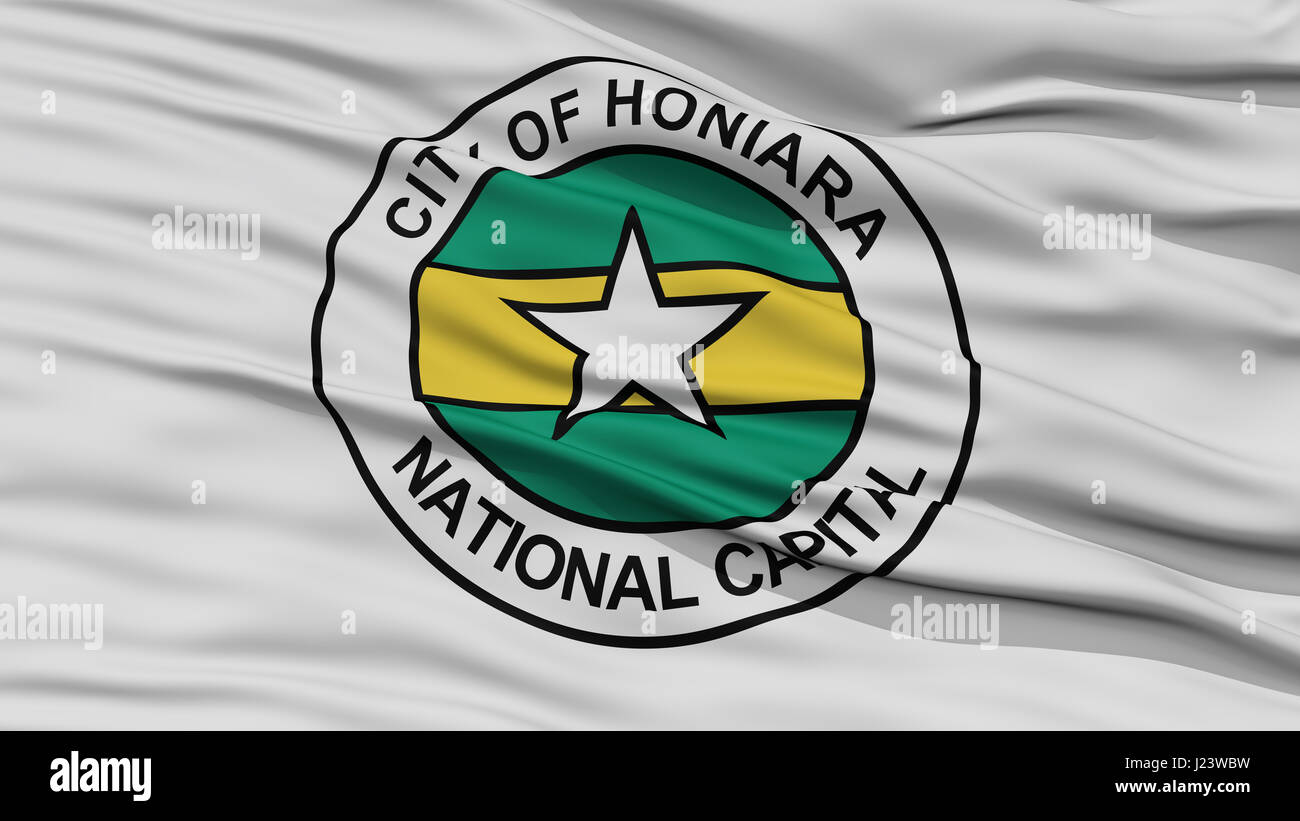 Closeup Honiara City Flag, Solomon Islands Stock Photo - Alamy
