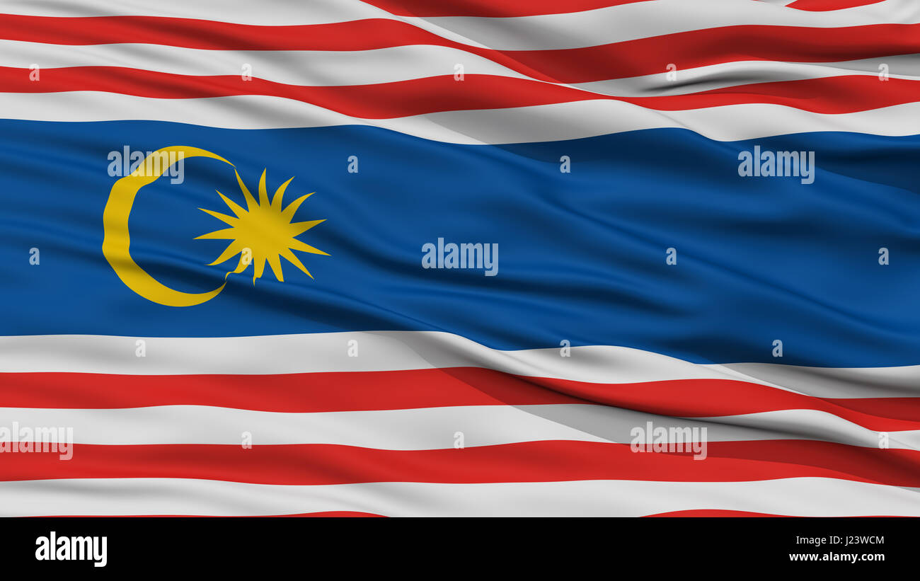 Closeup Kuala Lumpur City Flag, Malaysia Stock Photo - Alamy