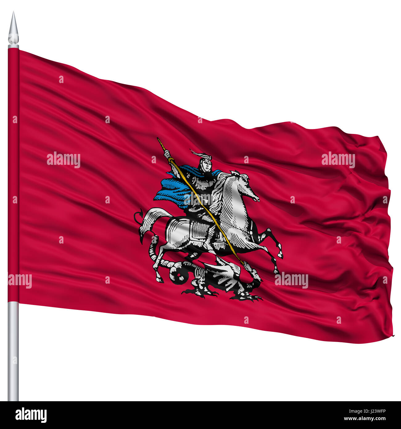 Moscow City Flag on Flagpole Stock Photo - Alamy