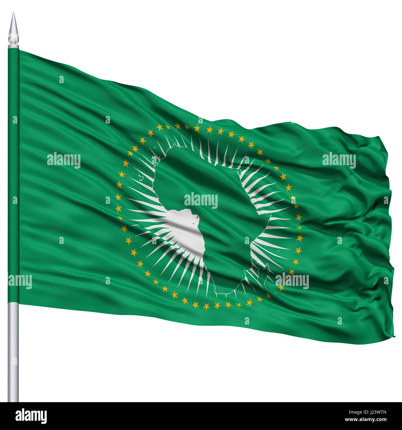 African Union Flag on Flagpole Stock Photo - Alamy