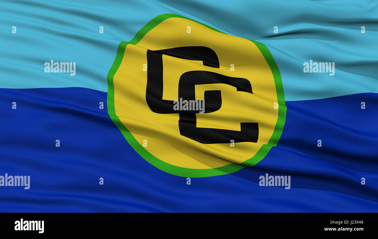Closeup CARICOM Flag Stock Photo - Alamy