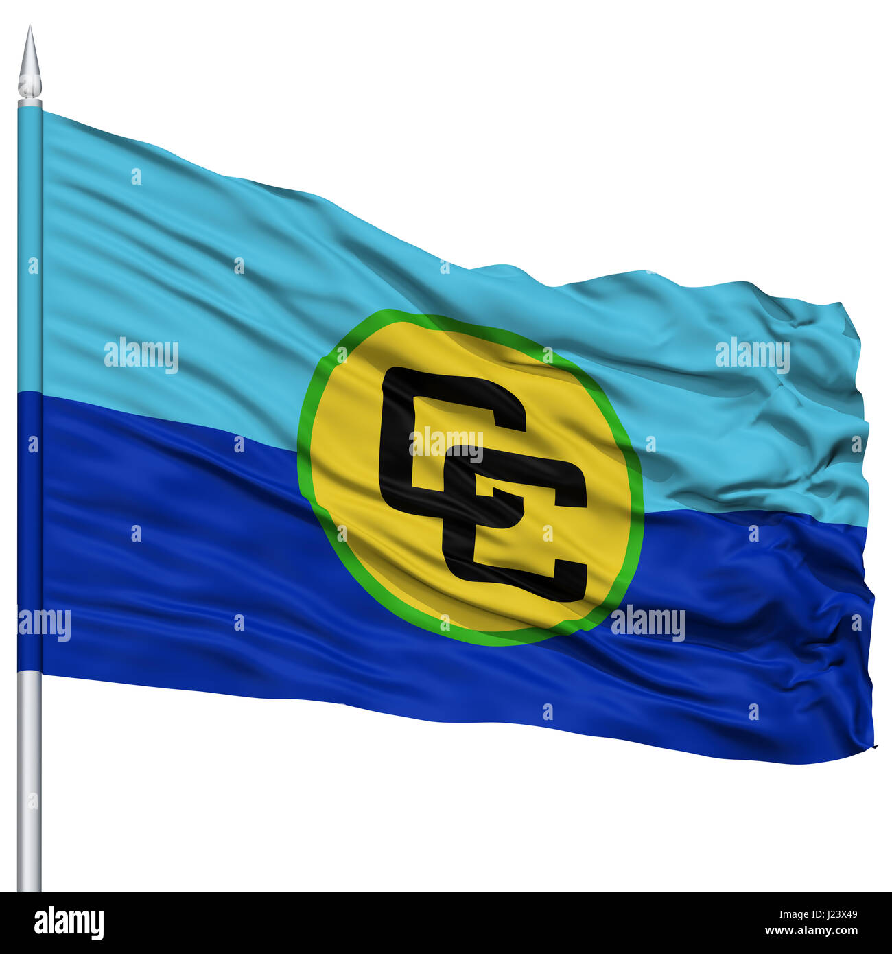 CARICOM Flag on Flagpole Stock Photo - Alamy