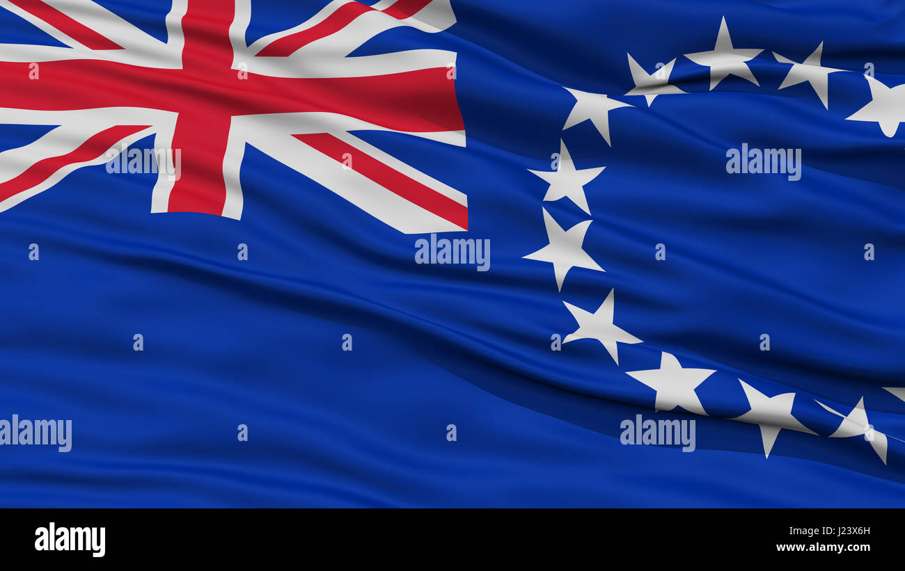 Closeup Cook Islands Flag Stock Photo - Alamy