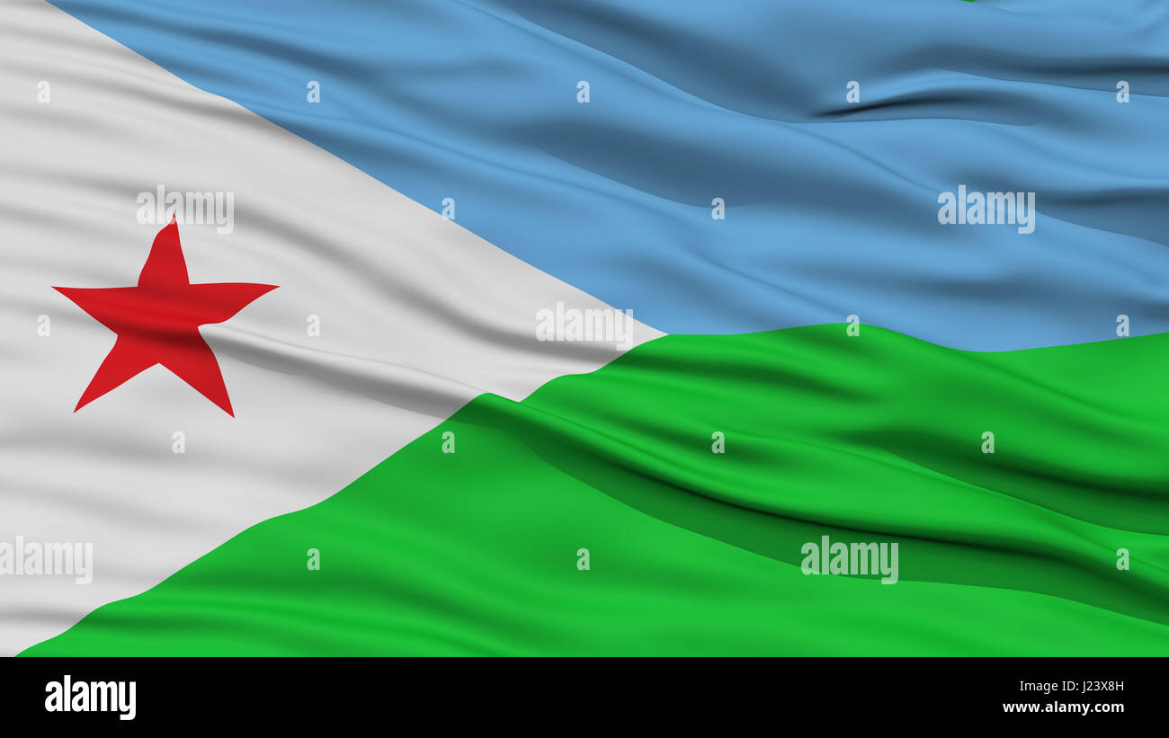 Closeup Djibouti Flag Stock Photo - Alamy