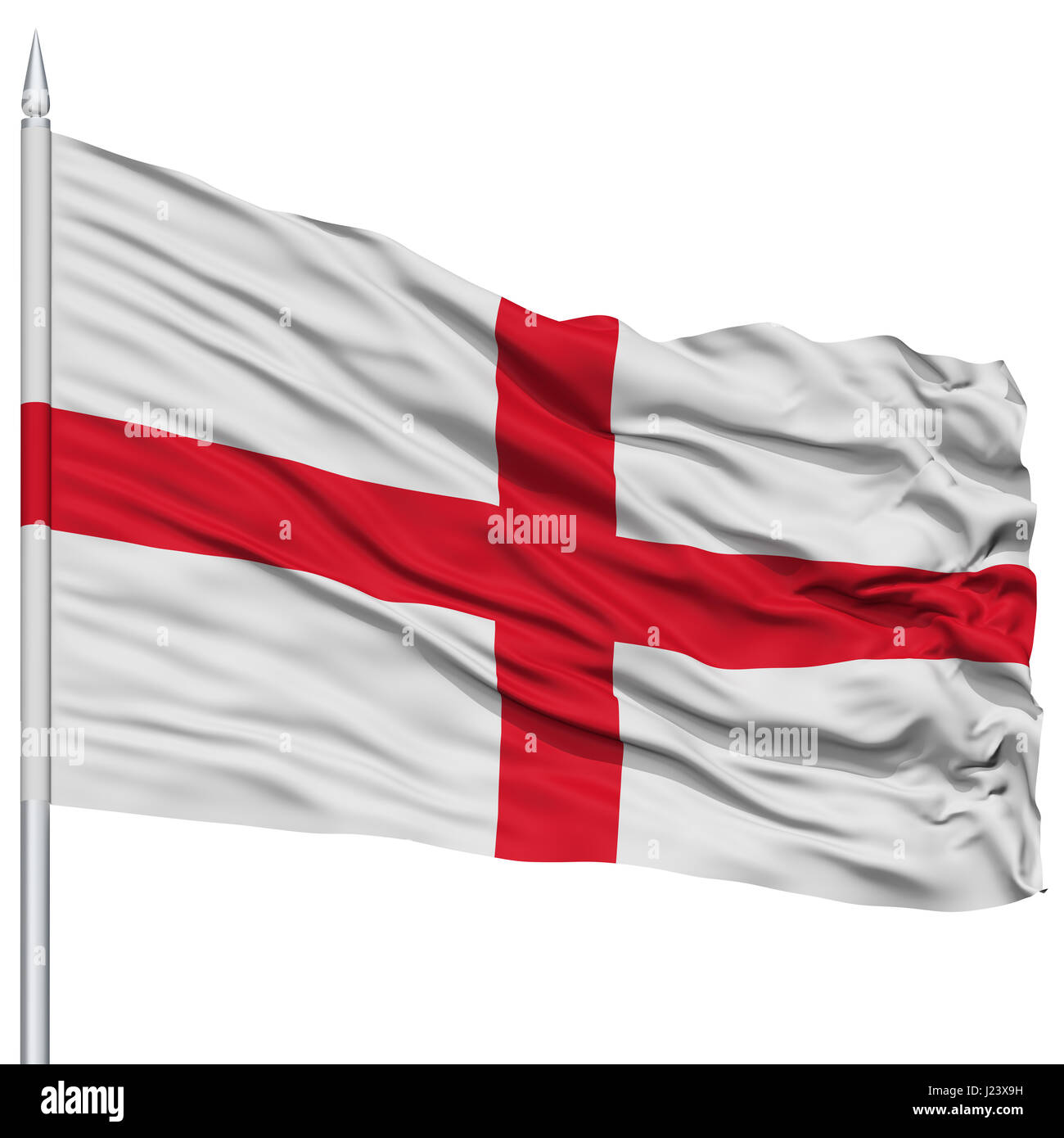 England Flag on Flagpole Stock Photo - Alamy