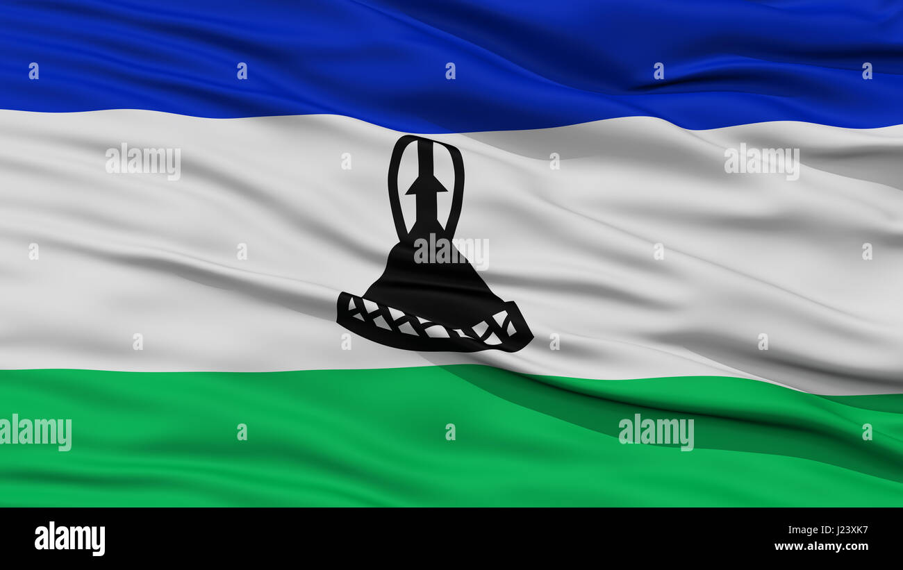 Closeup Lesotho Flag Stock Photo - Alamy