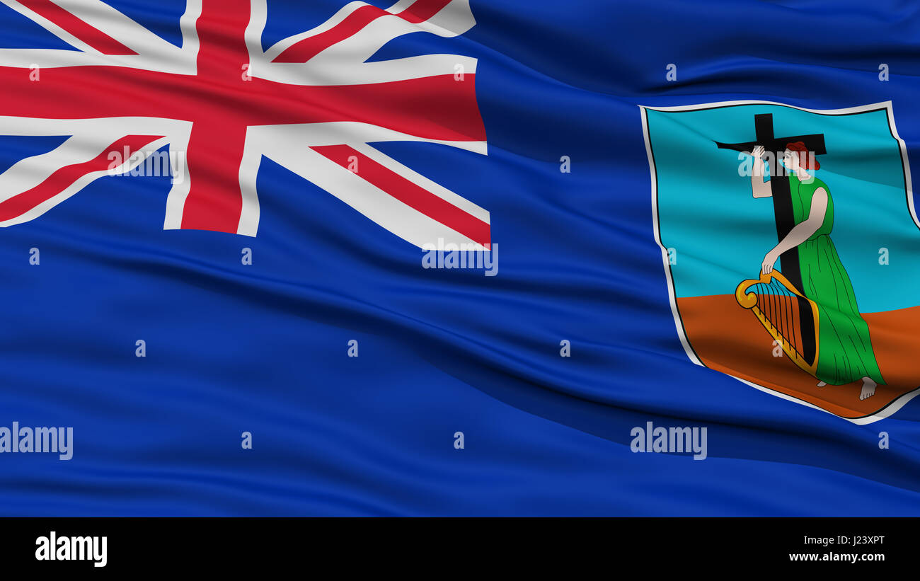 Closeup Montserrat Flag Stock Photo - Alamy
