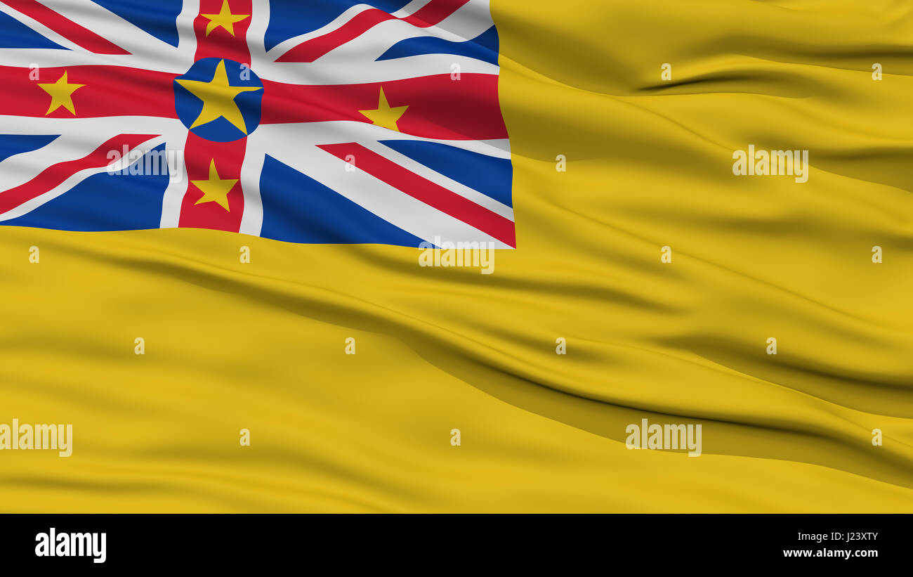 Closeup Niue Flag Stock Photo - Alamy