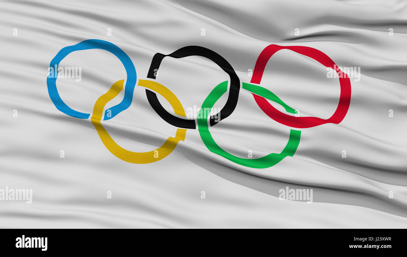 Closeup Olympic Flag Stock Photo - Alamy