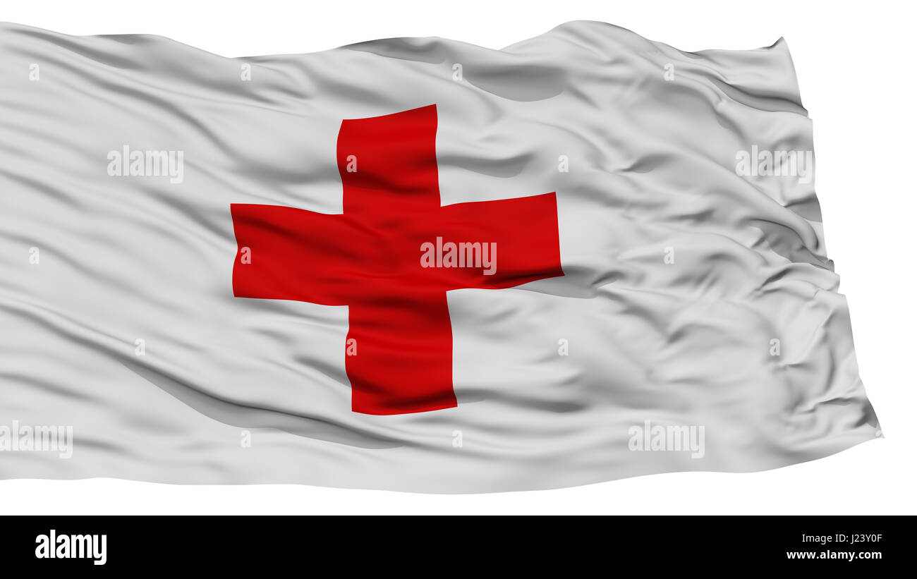 Isolated Red Cross Flag Stock Photo - Alamy
