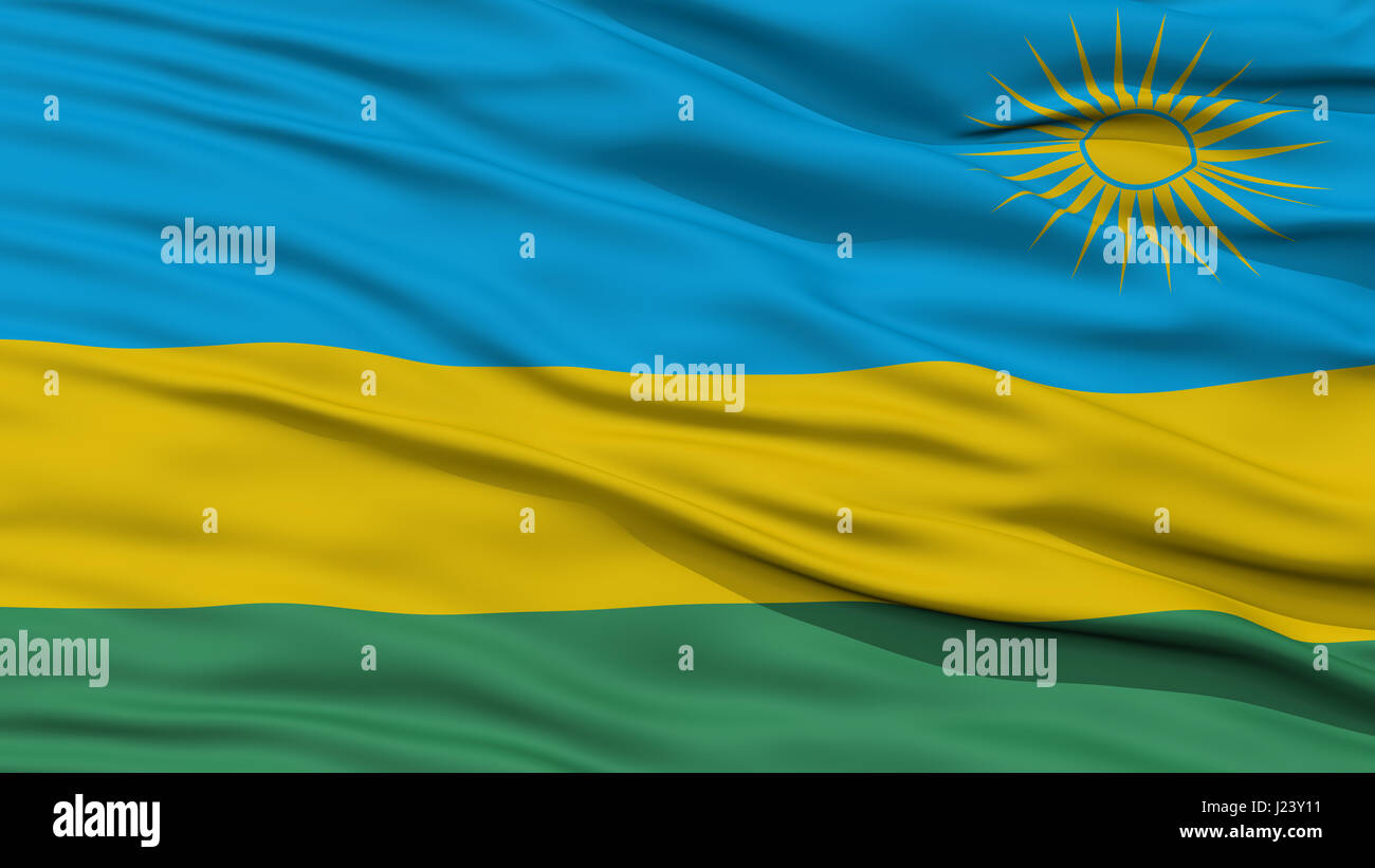 Closeup Rwanda Flag Stock Photo - Alamy