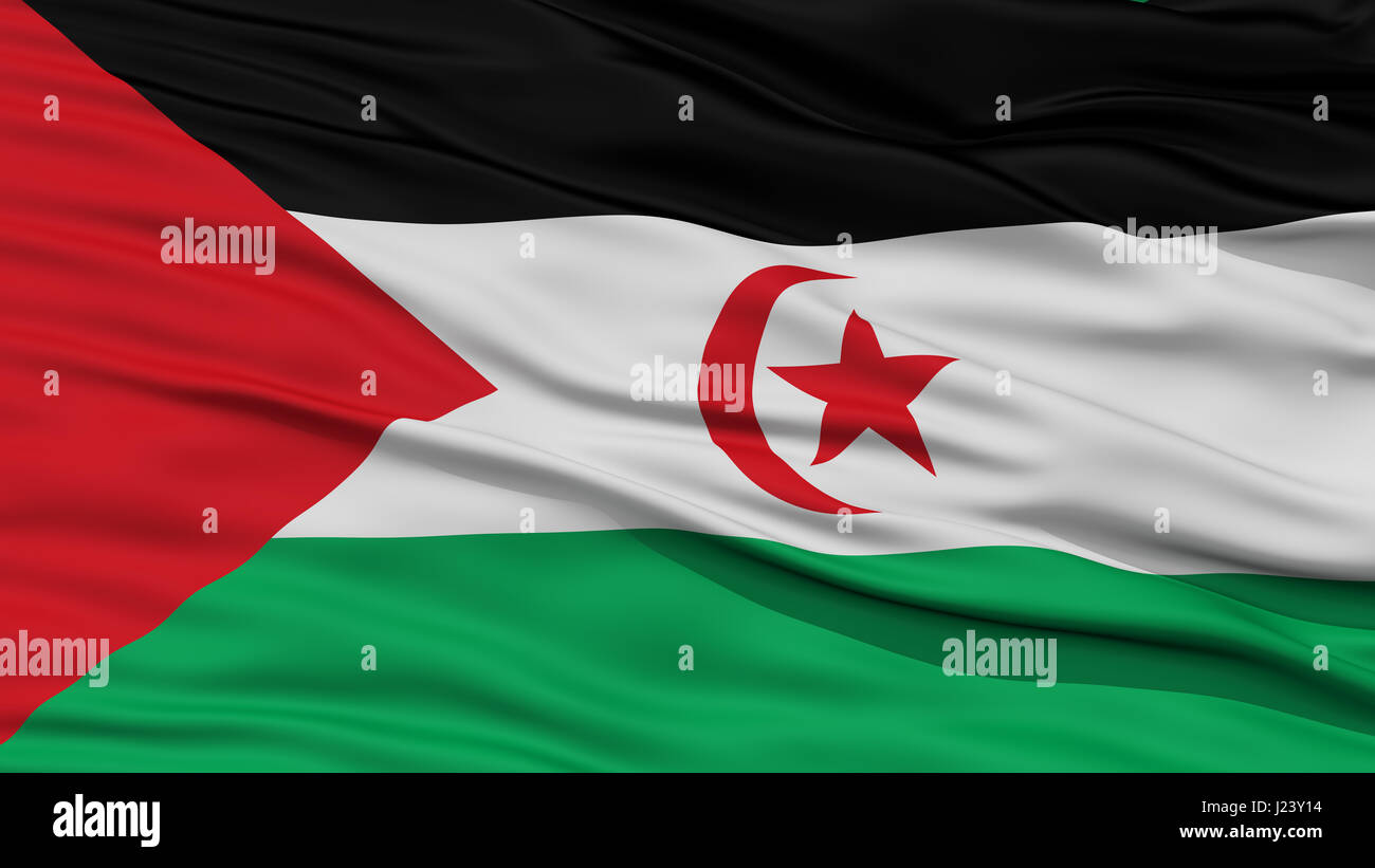 Closeup Sahrawi Arab Democratic Republic Flag Stock Photo - Alamy