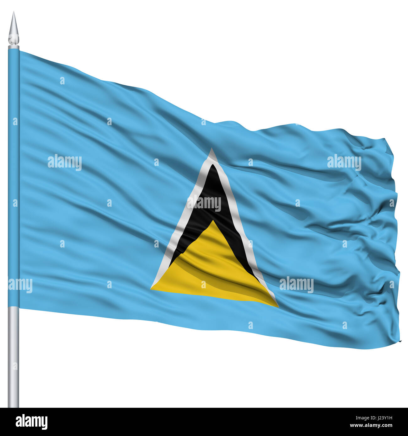 Saint lucia realistic flag hi-res stock photography and images - Alamy