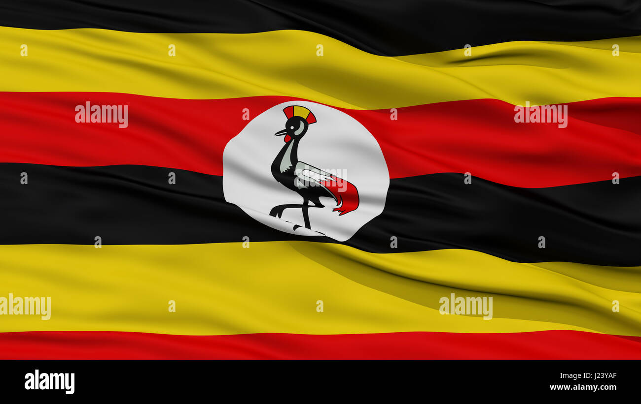 Closeup Uganda Flag Stock Photo - Alamy
