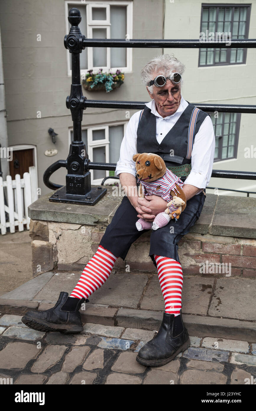 A man dressed up as a zombie at the Whitby Goth Weekend,North Yorkshire ...