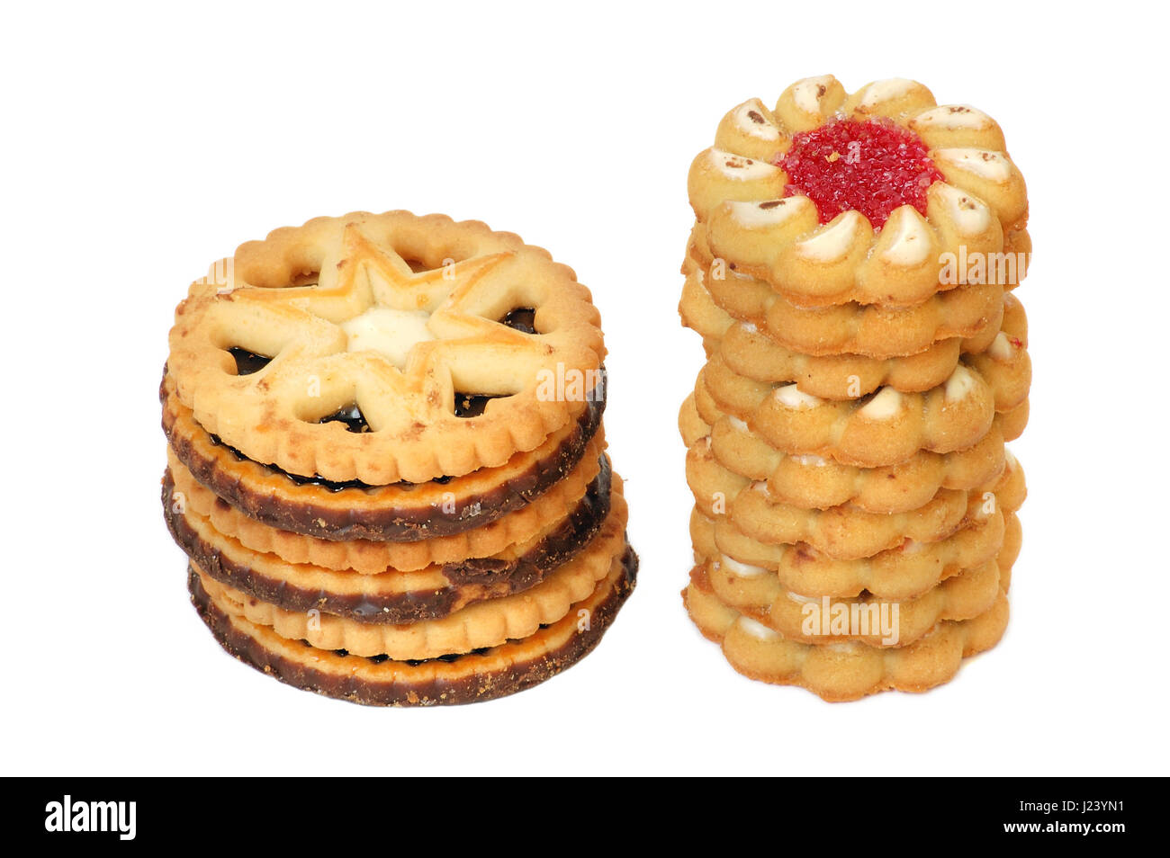 Tower of sweet cookies Stock Photo - Alamy