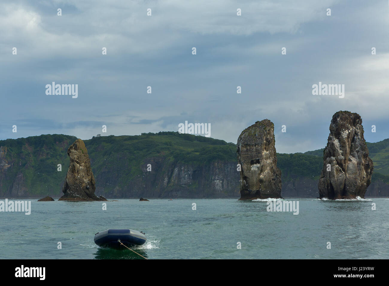 Three Brothers Rocks in the Avacha Bay of Pacific Ocean. Coast of ...