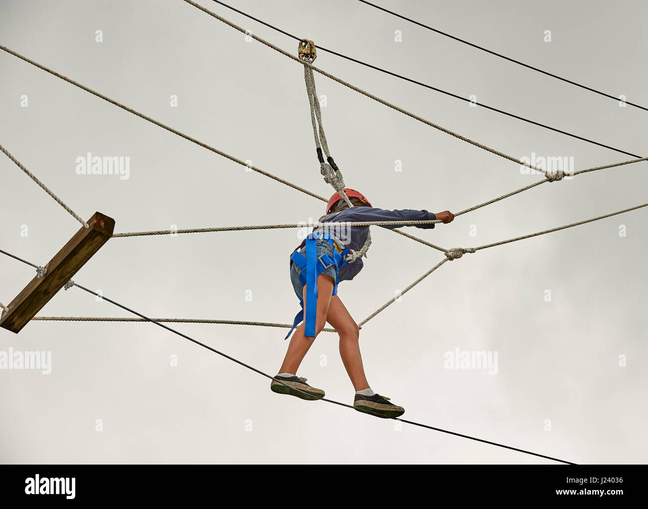 High Ropes Course Adventure Program Stock Photo - Alamy