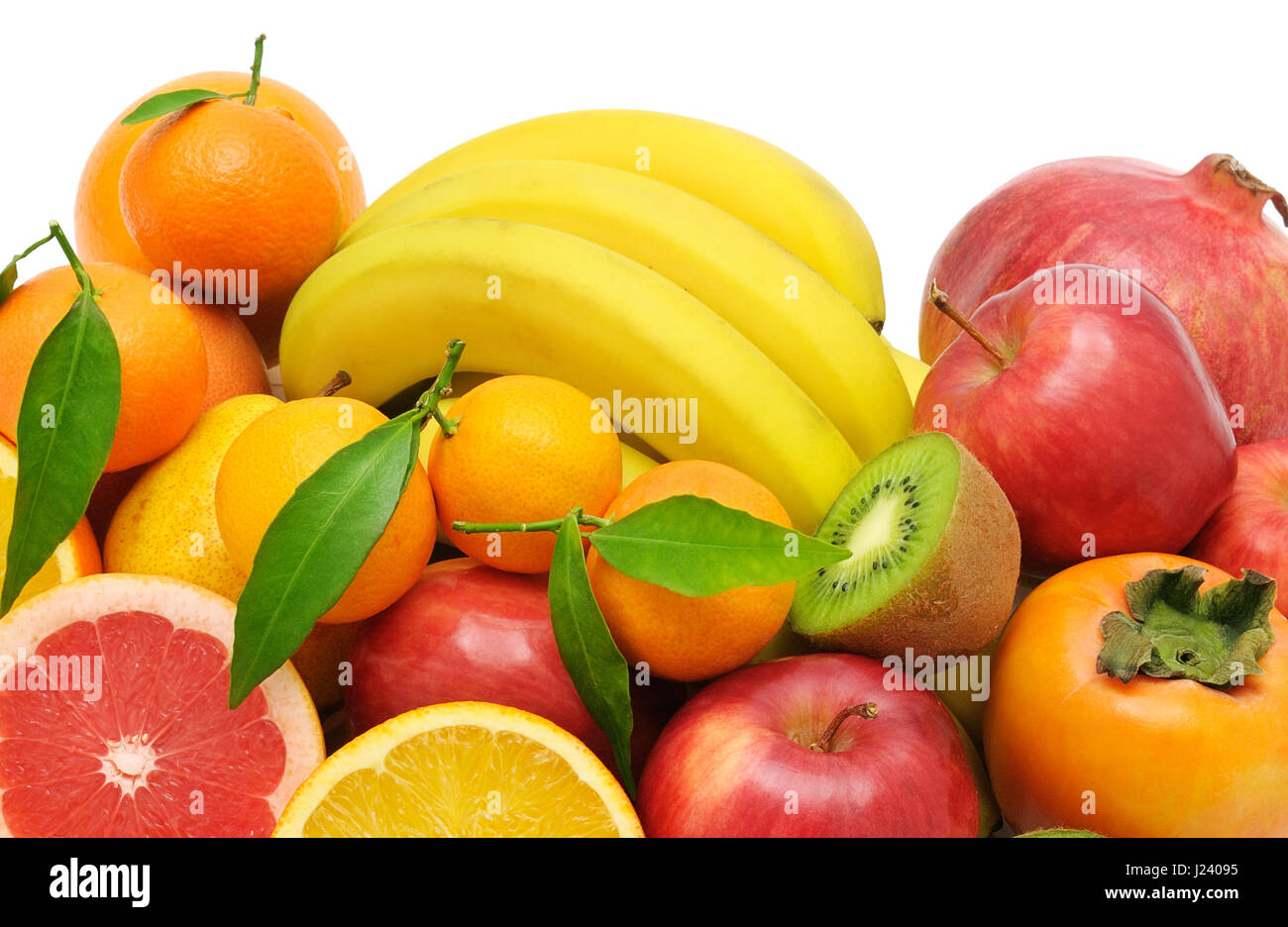 set of fruits isolated on white background Stock Photo - Alamy