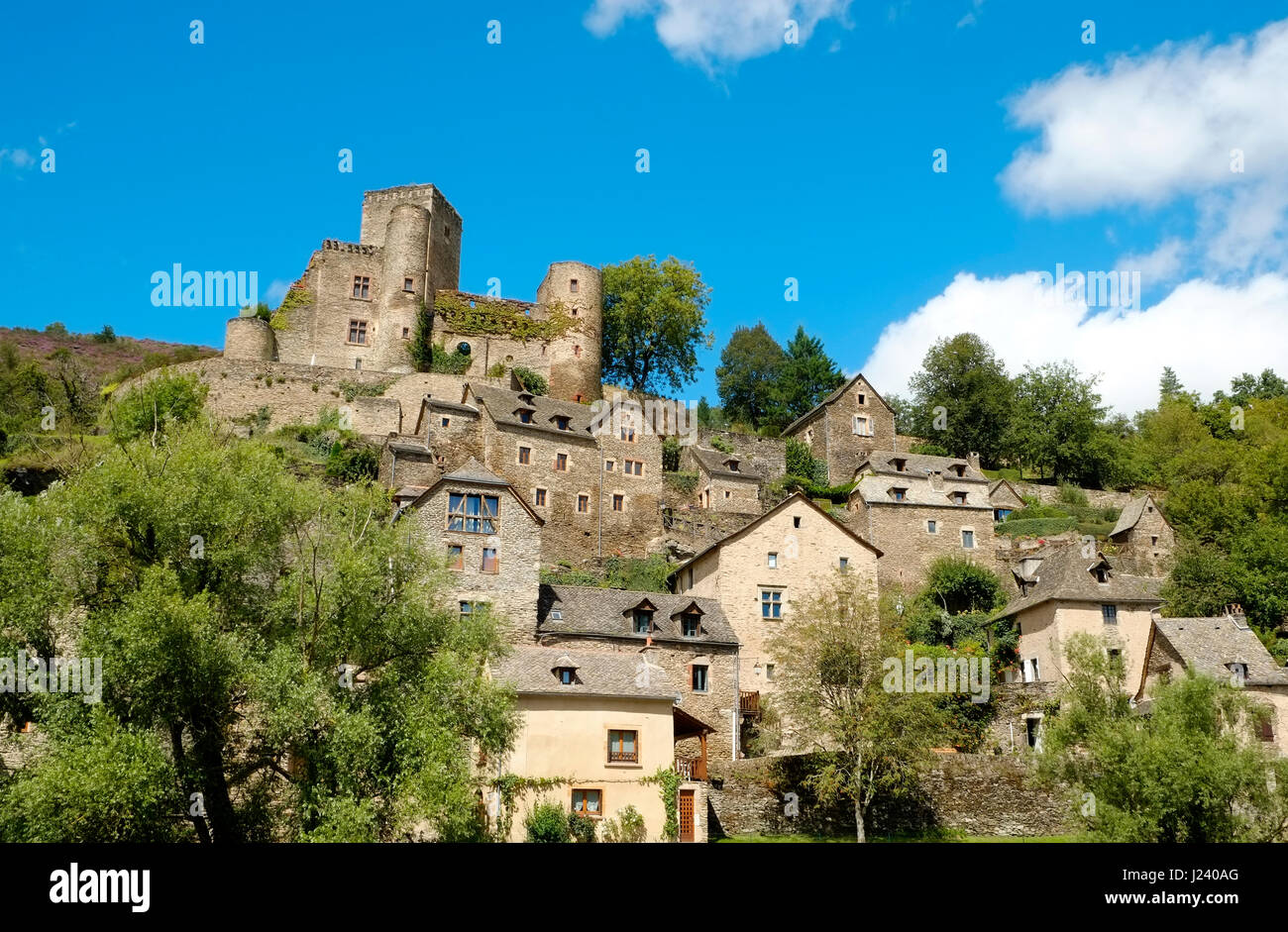 Stock Photo - Castle Chateau Belcastel Aveyron Department Mid-Pyrenees ...