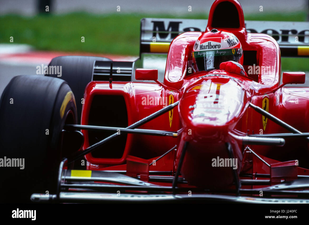 F1, Ferrari, Eddie IrvineBelgium GP, Spa, 1997 Stock Photo - Alamy