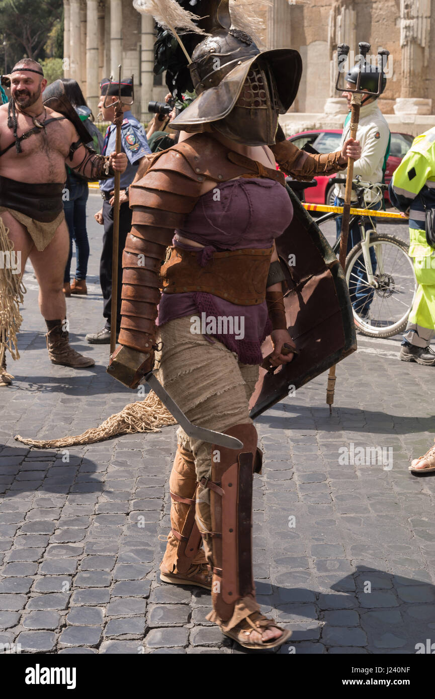 Rome, Italy. 23rd Apr, 2017. A historic procession took place from the ...