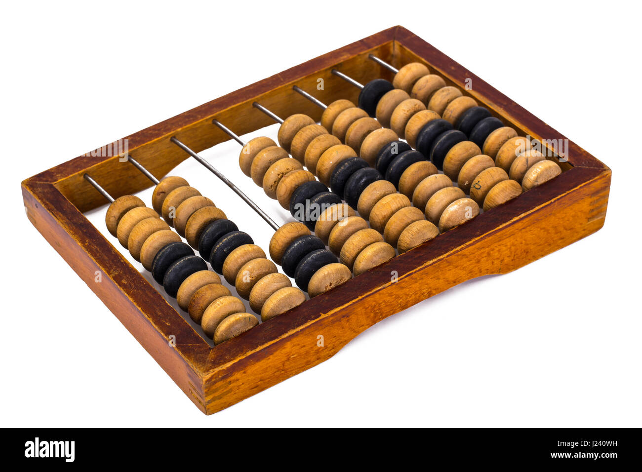 Wooden vintage scales isolated on white background. Studio Photo Stock ...