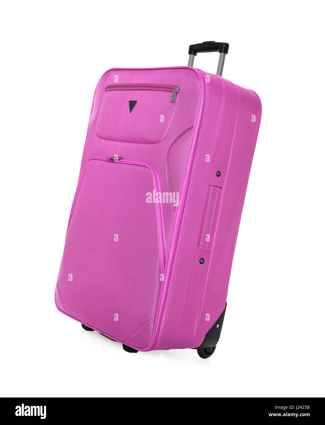 Pink suitcase isolated on a white background Stock Photo - Alamy