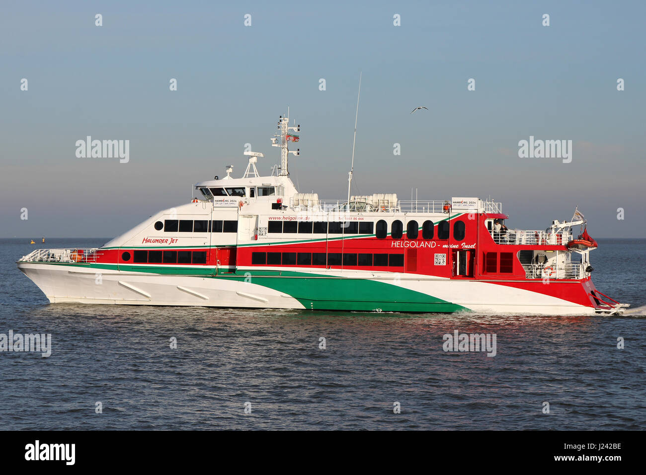 passenger catamaran HALUNDER JET in service from Hamburg to Heligoland ...