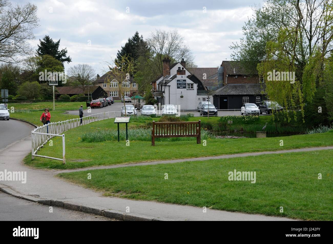 View ro The Cricketers Inn, Sarratt, Hertfordshire Stock Photo - Alamy