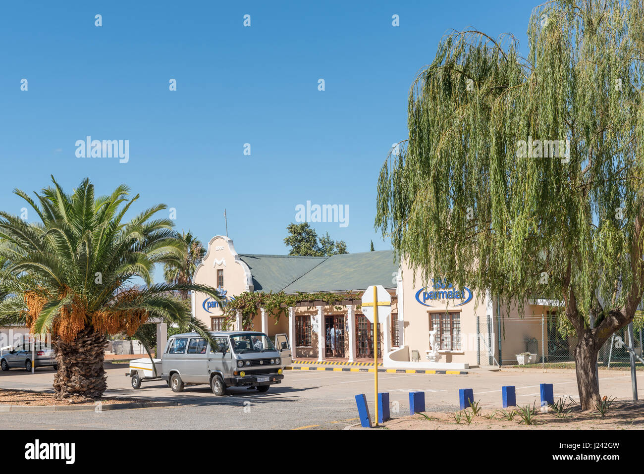 LADISMITH, SOUTH AFRICA - MARCH 25, 2017: A street scene in Ladismith ...
