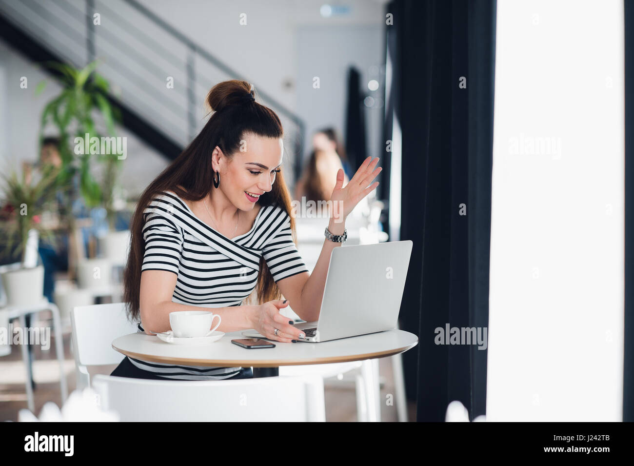 Talking through the computer hi-res stock photography and images - Alamy