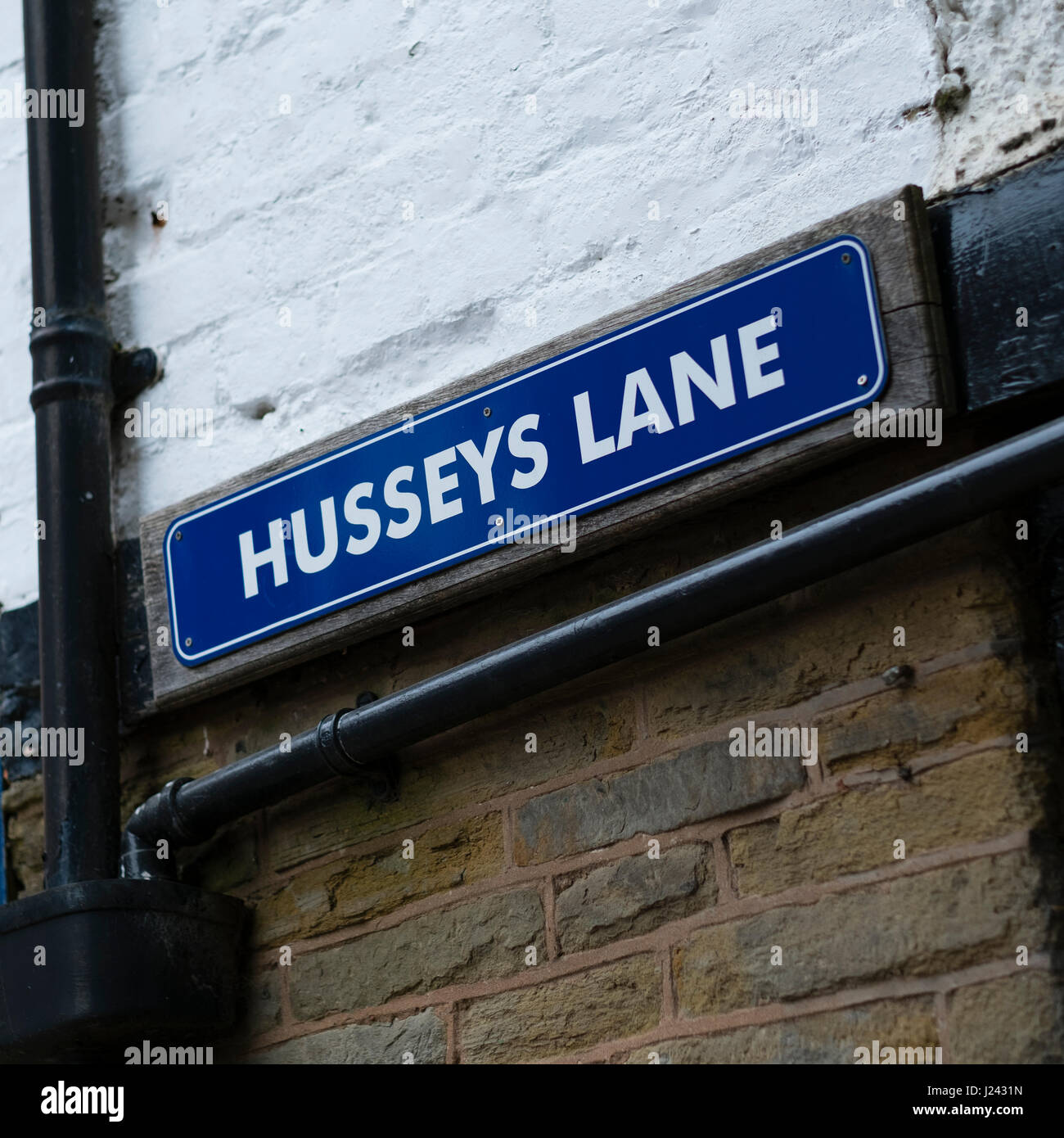 Quirky street names - the Husseys Lane, street sign, Kington ...