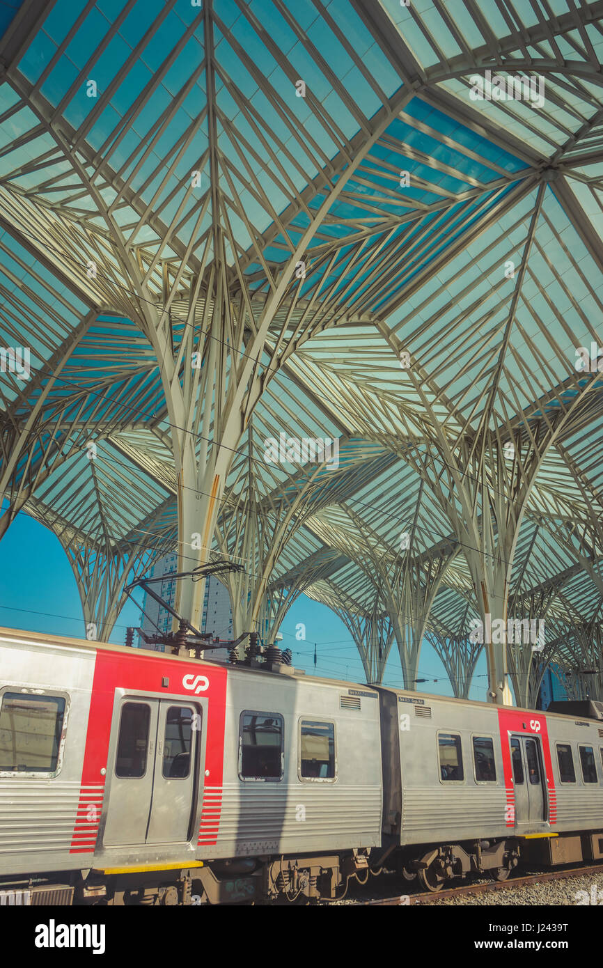 Oriente Station, Lisbon, Portugal - interchange of metro, rail and bus ...