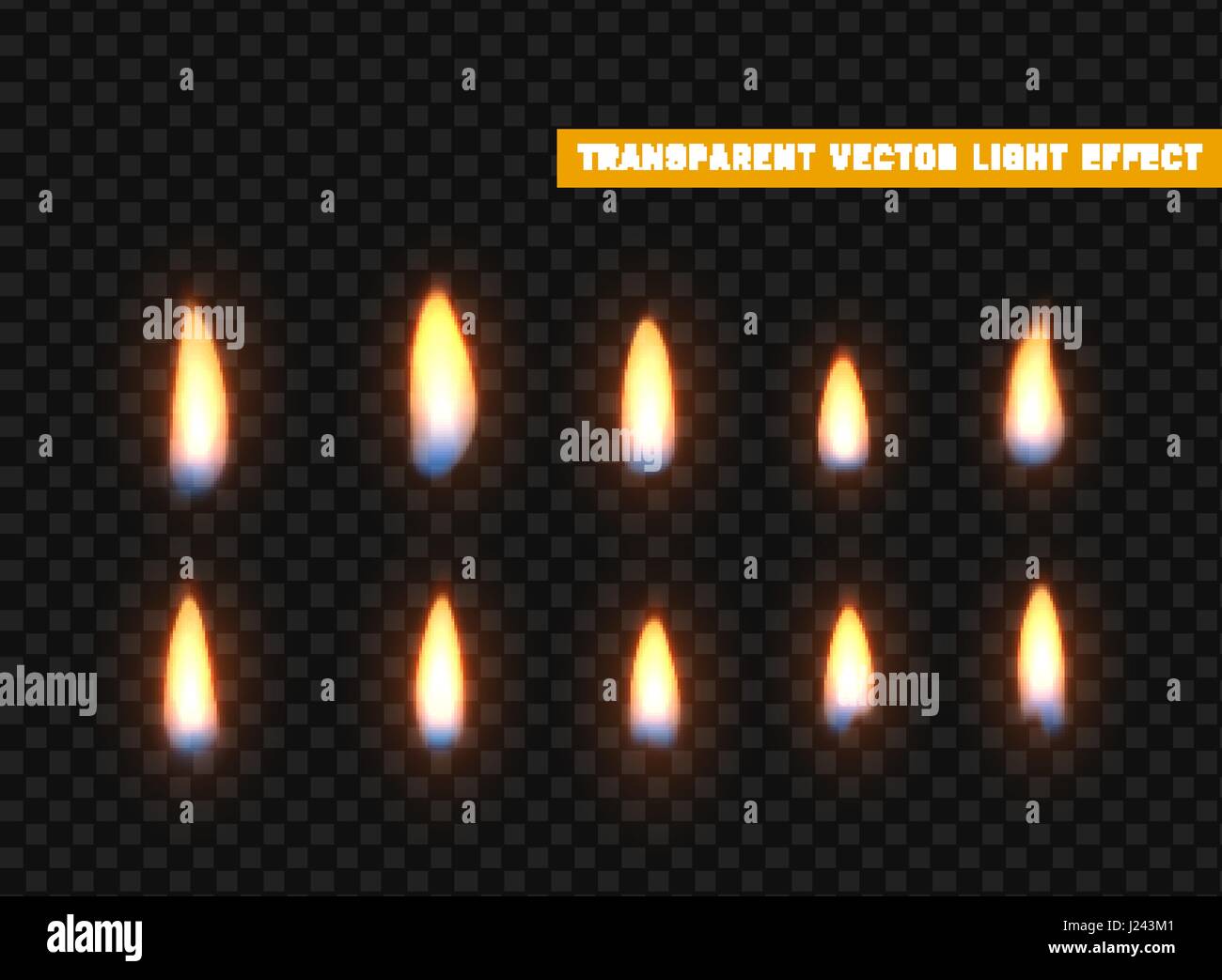 Fire flames set isolated realistic Stock Vector Image & Art - Alamy