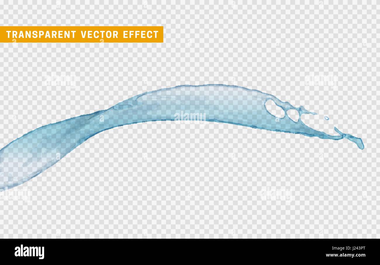 Blue water splash, realistic isolated design elements Stock Vector ...
