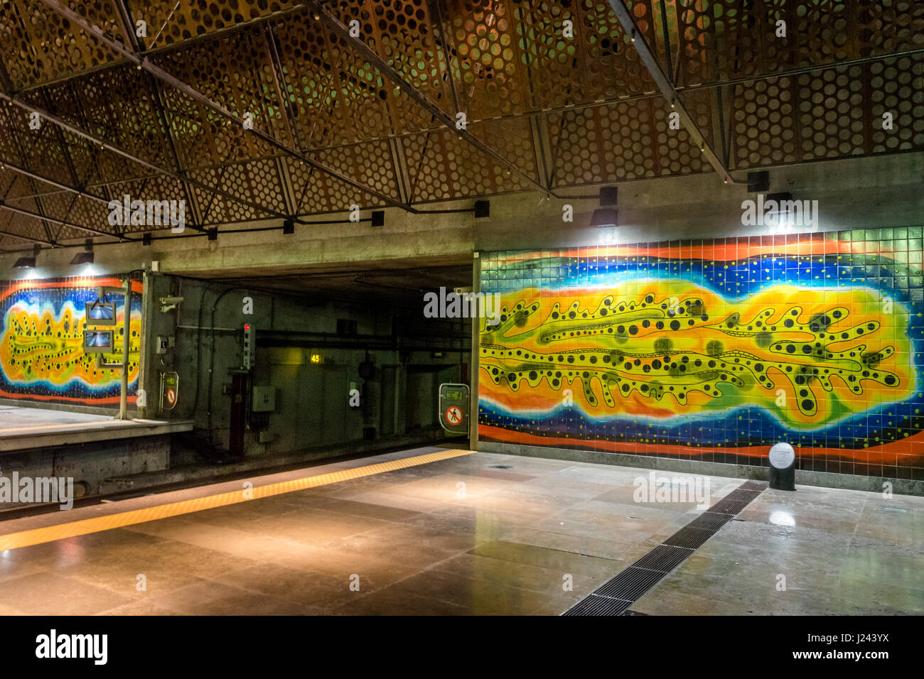Murals at Oriente Metro Station , Lisbon, Portugal Stock Photo - Alamy